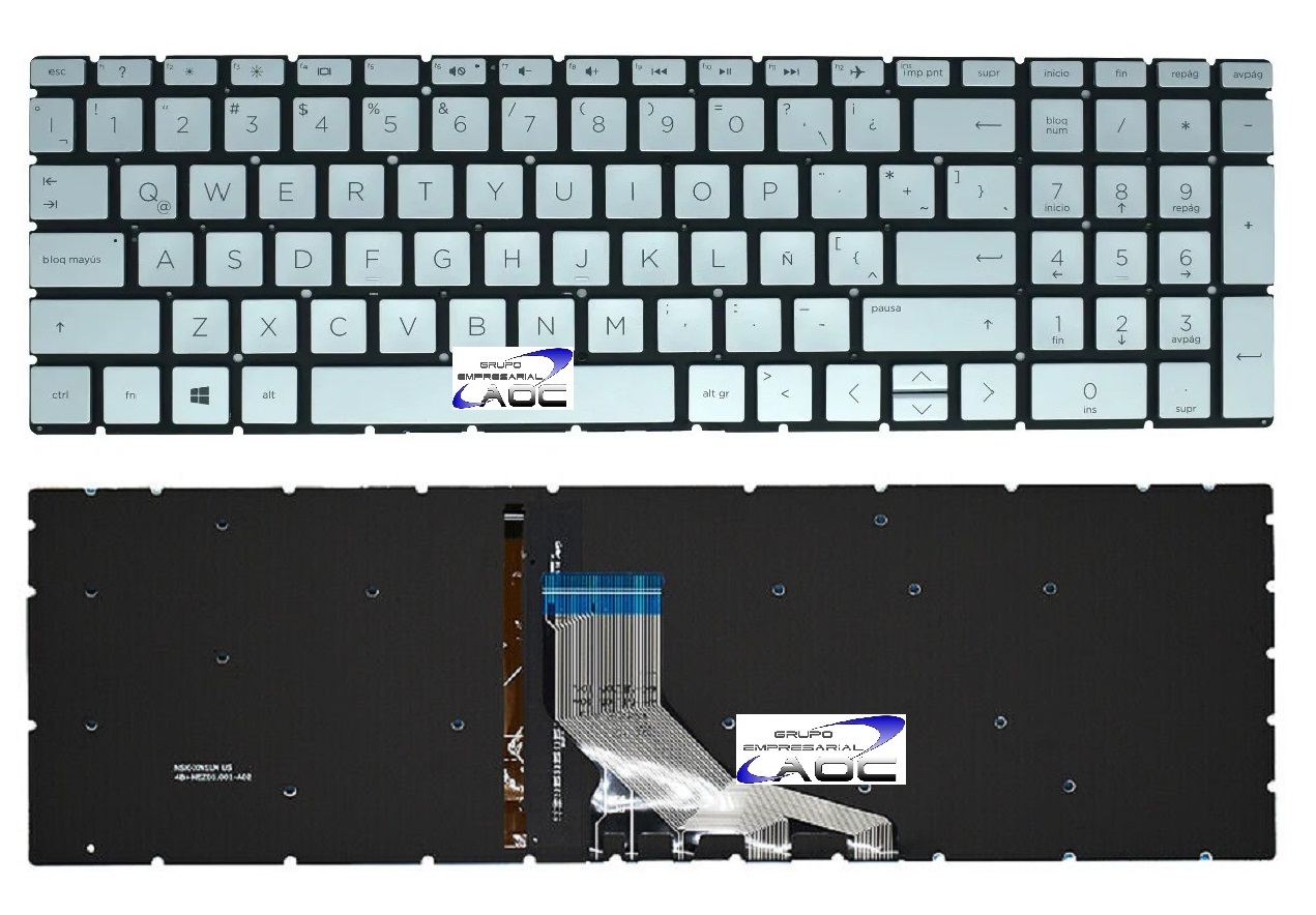 TECLADO HP 15-DA PLATEADO RETRO | Grupo empresarial AOC